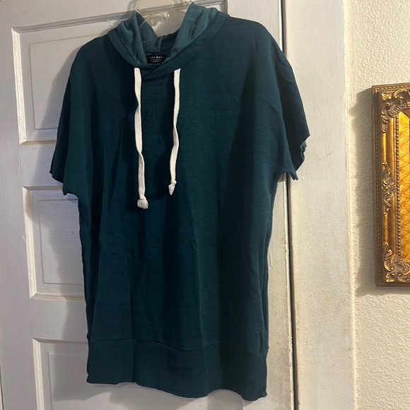 Zara | Shirts | Zara Man Cut Off Sleeve Hoodie Teal Sm | Poshmark